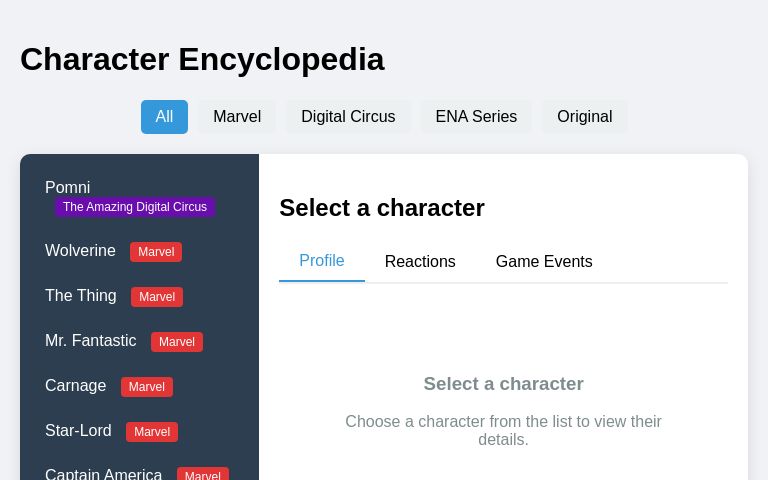 Character Encyclopedia ― Perchance Generator