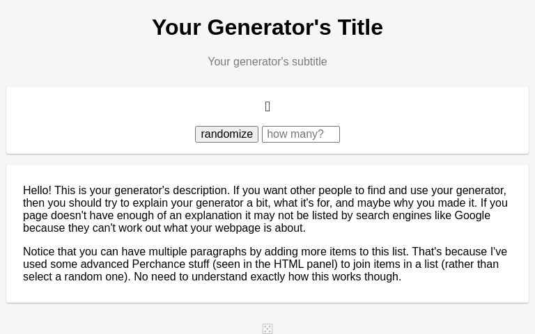 Basic Template ― Perchance Generator