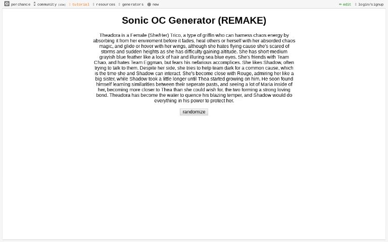 Sonic OC Generator (REMAKE)