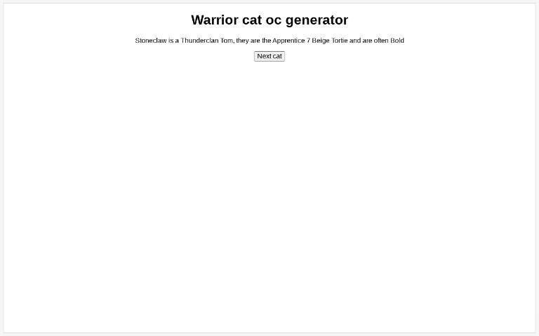 Warrior cat oc generator