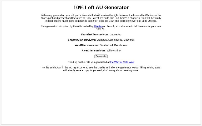 10% Left AU Generator
