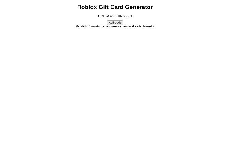 Roblox Gift Card Generator