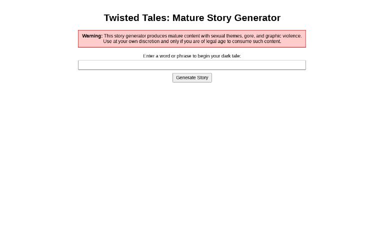 Twisted Tales: Mature Story Generator
