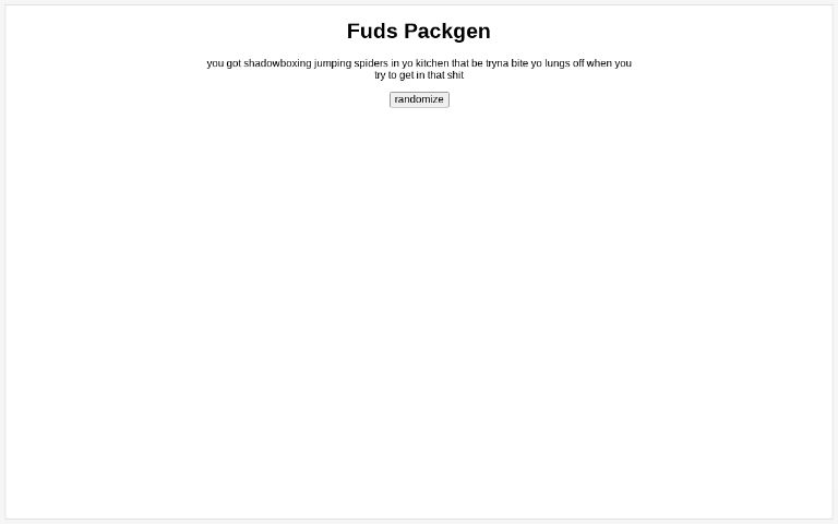 Fuds Packgen ― Perchance Generator