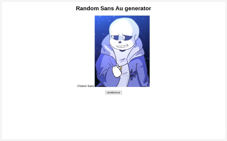 Random Sans Au generator