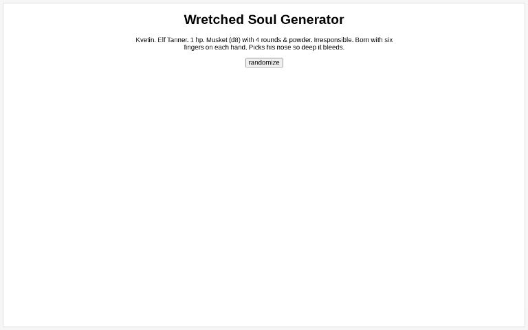 Wretched Soul Generator