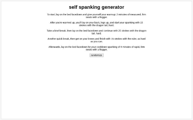self spanking generator