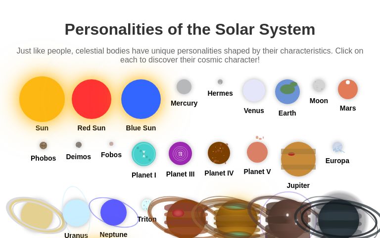 Personalities of the Solar System ― Perchance Generator