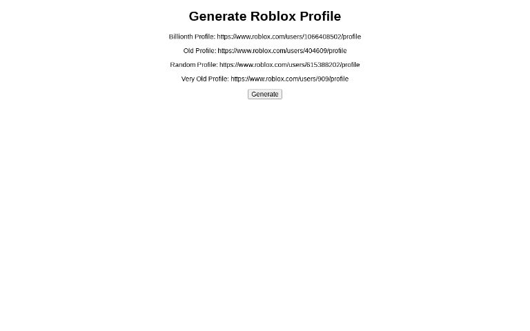 Generate Roblox Profile