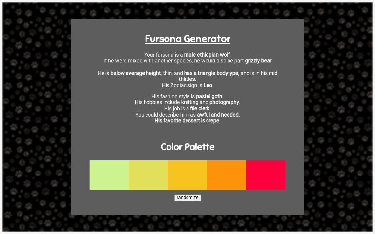 Fursona Generator