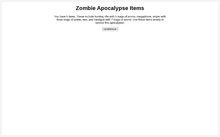 Zombie Apocalypse Items ― Perchance Generator