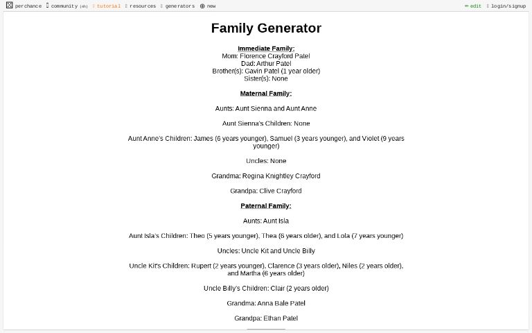 Family Generator