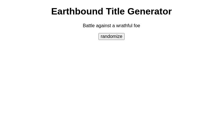 Earthbound Title Generator