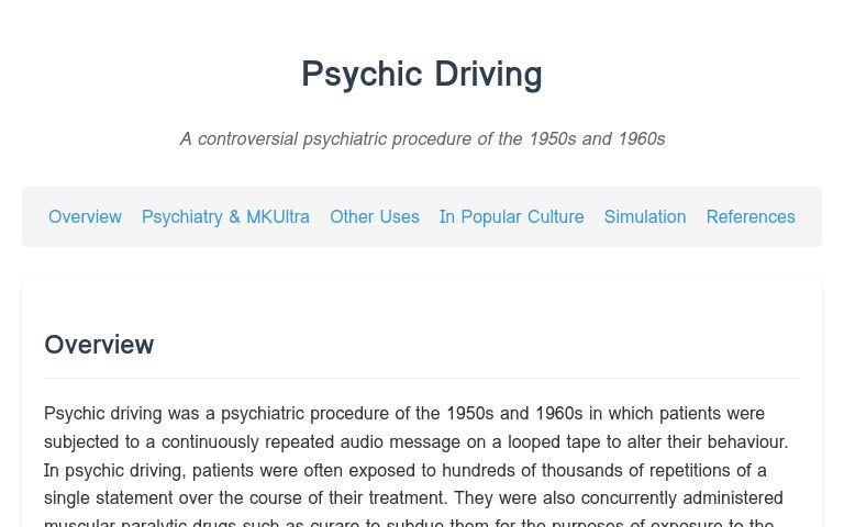 Psychic Driving ― Perchance Generator
