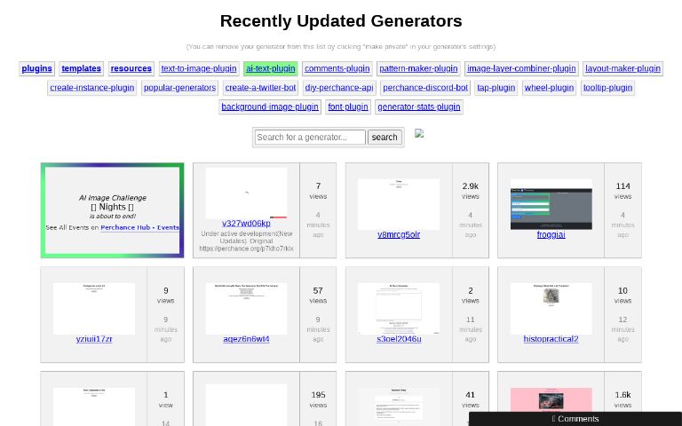 Recently Updated Generators