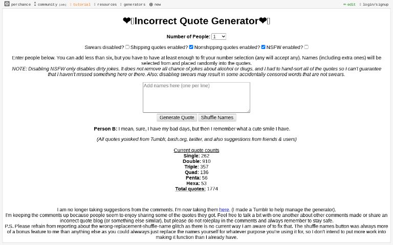 💙Incorrect Quote Generator 💙