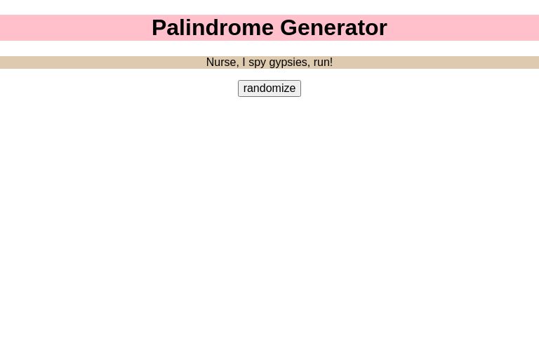 Palindrome Generator