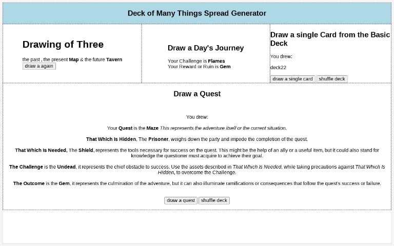 Drawing of Three ― Perchance Generator