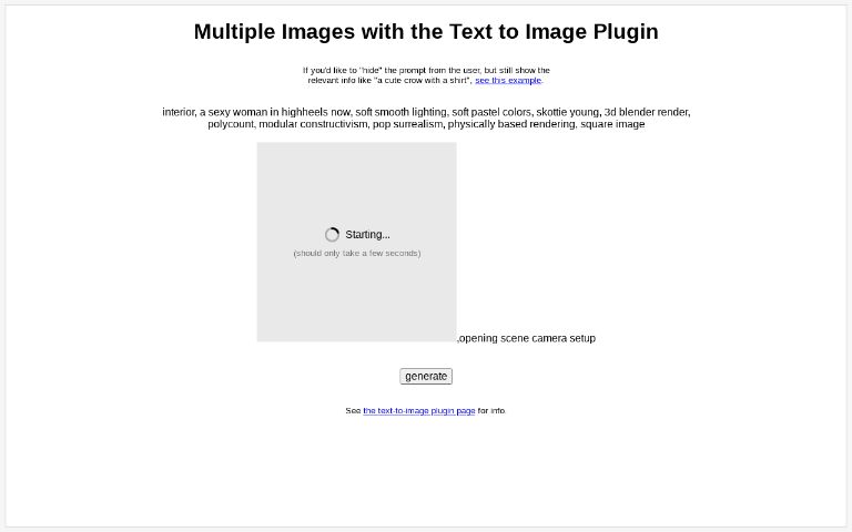 Multiple Images with the Text to Image Plugin