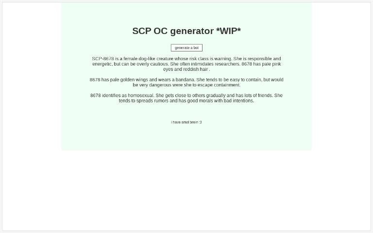 SCP OC generator *WIP*