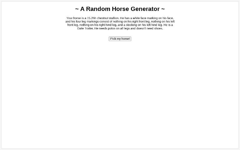 A Random Horse Generator