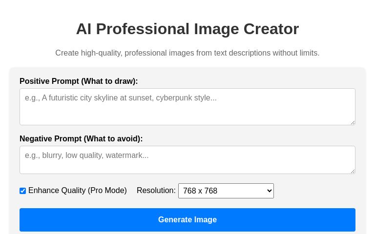 AI Professional Image Creator ― Perchance Generator