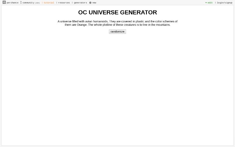 OC UNIVERSE GENERATOR
