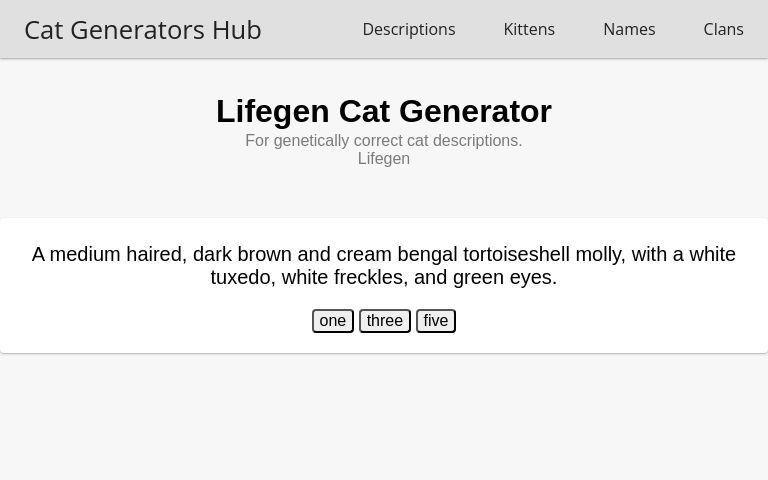 Lifegen Cat Generator
