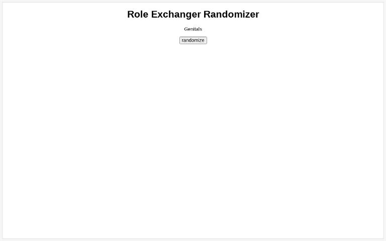 Role Exchanger Randomizer ― Perchance Generator