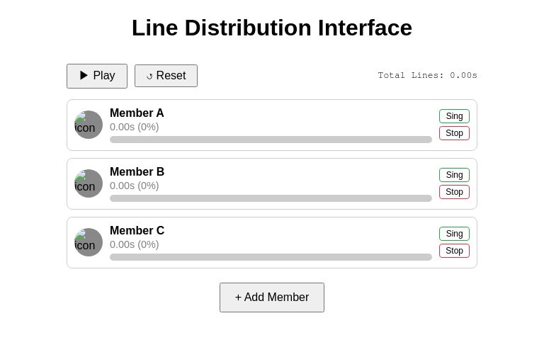 Line Distribution Interface ― Perchance Generator