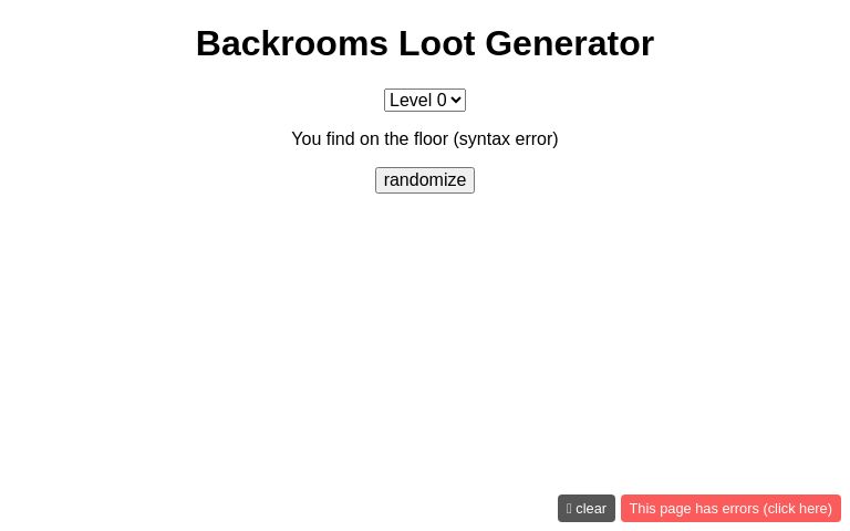 Backrooms Loot Generator
