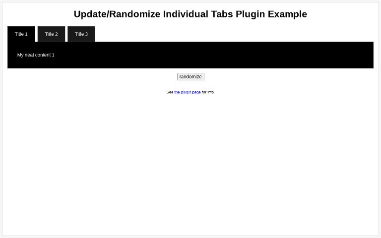 Update/Randomize Individual Tabs Plugin Example