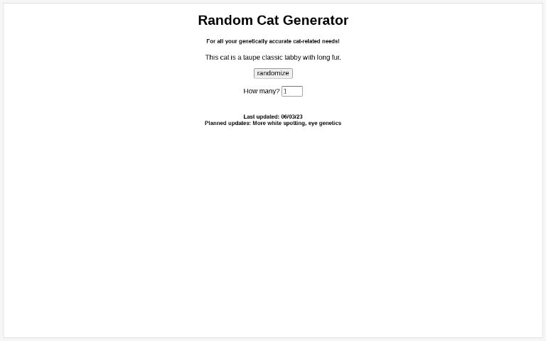 Random Cat Generator