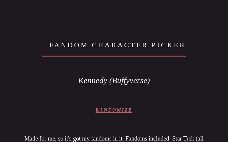 Fandom Character Picker ― Perchance Generator