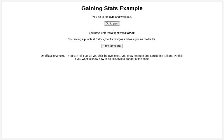Gaining Stats Example ― Perchance Generator