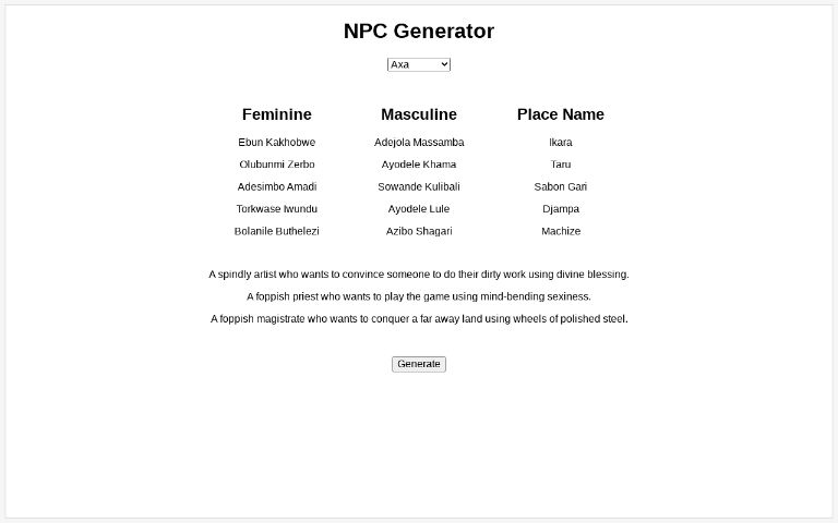 NPC Generator