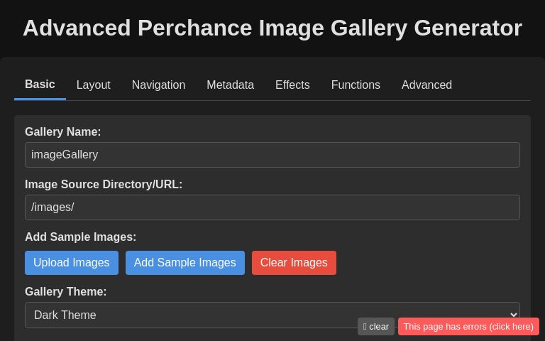 Advanced Perchance Image Gallery Generator