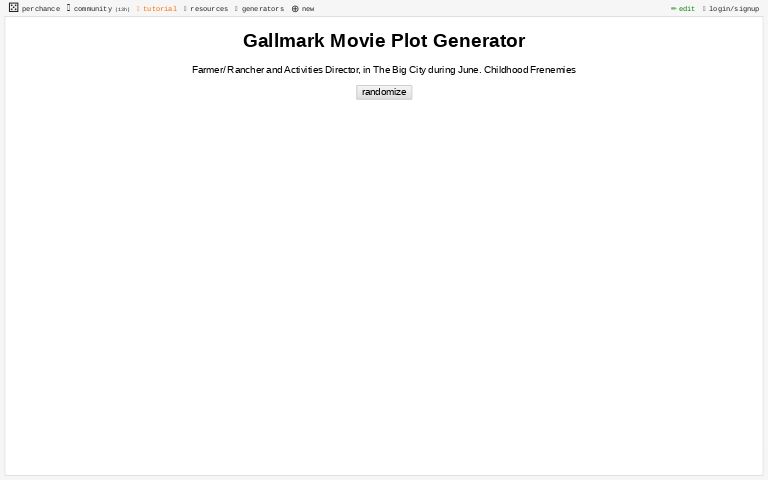 Gallmark Movie Plot Generator