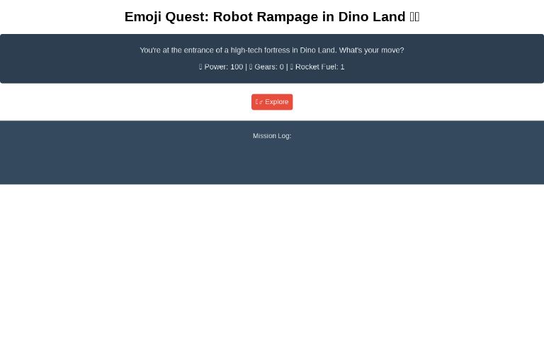 Emoji Quest: Robot Rampage in Dino Land 🦖🤖 ― Perchance Generator