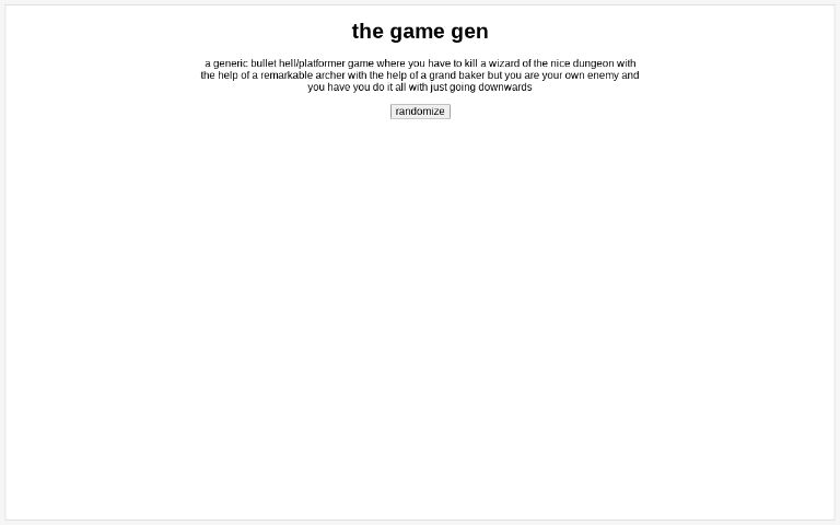 the game gen ― Perchance Generator