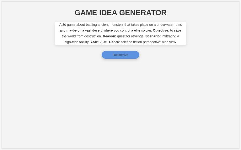 Game Idea Generator