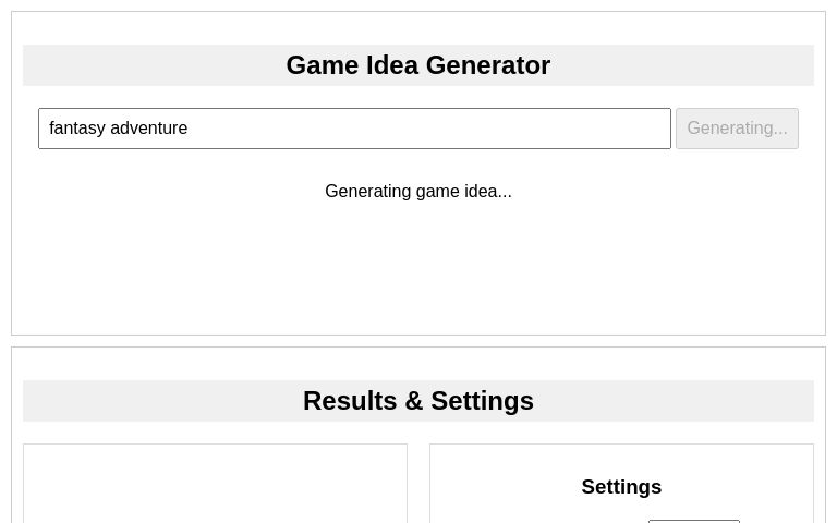 Game Ideas Generator