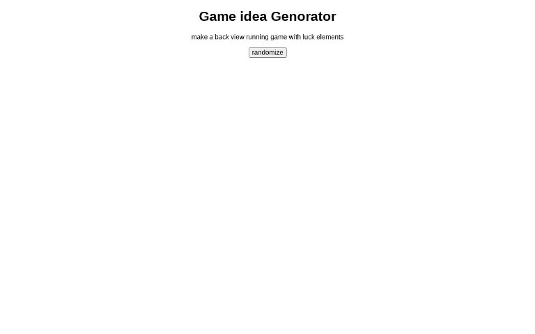 Game idea Genorator ― Perchance Generator