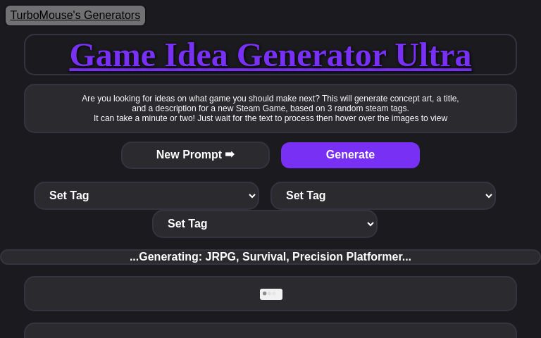 Game Idea Generator Ultra (Slower + Better)