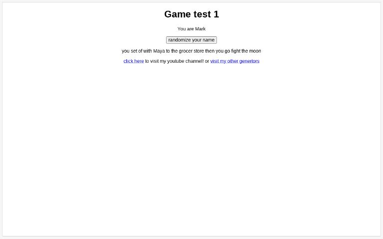 Game test 1 ― Perchance Generator
