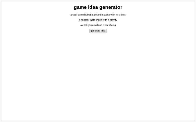 Game Idea Generator