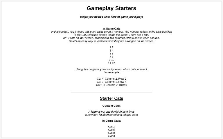 Gameplay Starters ― Perchance Generator