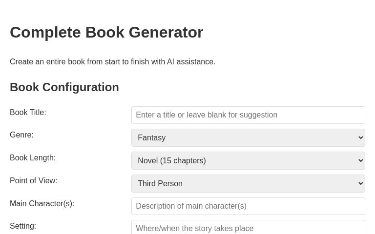 Complete Book Generator