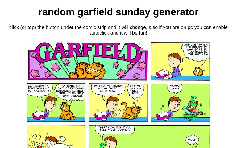 random garfield sunday generator