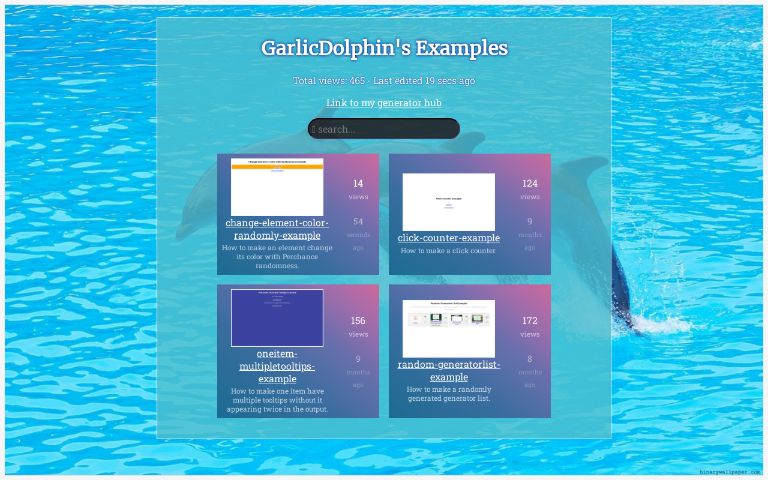 GarlicDolphin's Examples ― Perchance Generator